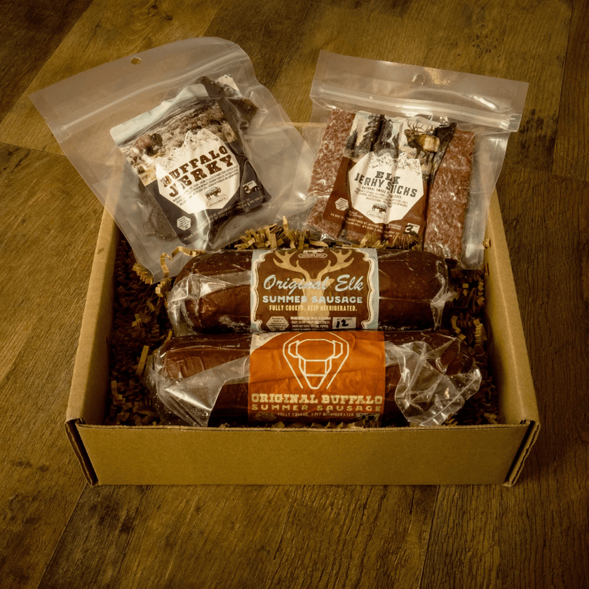 Buffalo & Elk Snack Sampler: A Summer Sausage & Jerky Gift Basket ...